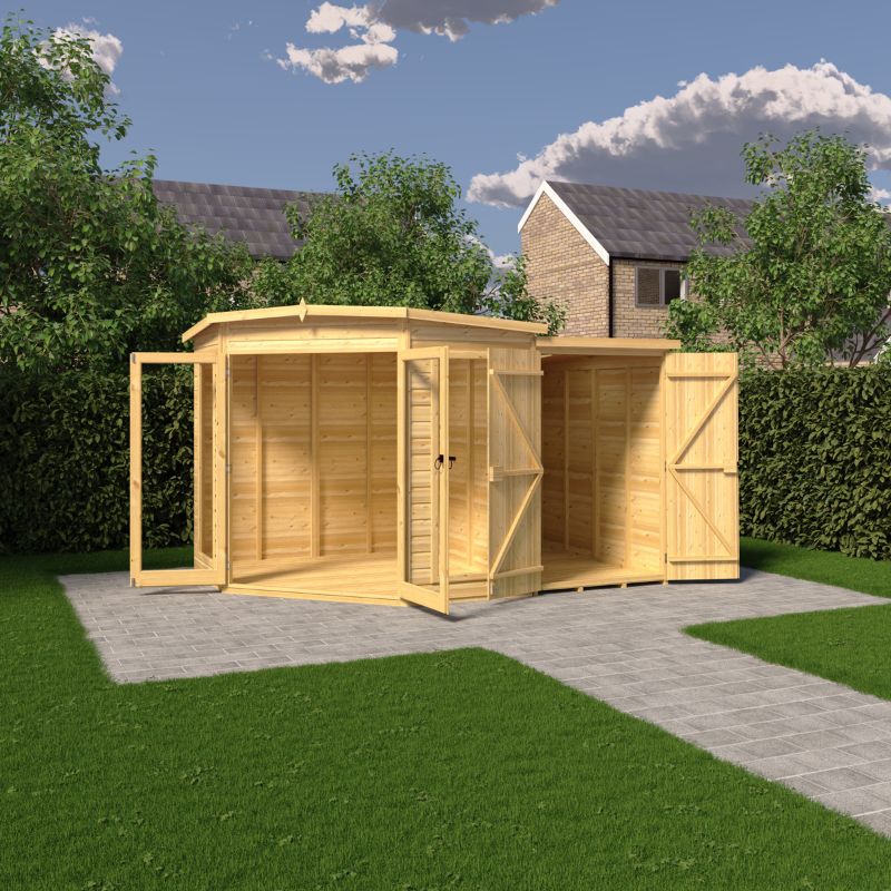 Shire Barclay With Side Shed 7x11 Summerhouse – Outdoor Living Simplified